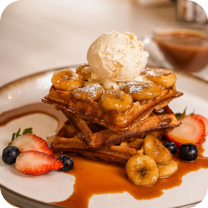 Loaded Caramelised Banana Waffle – Chocolate Bash